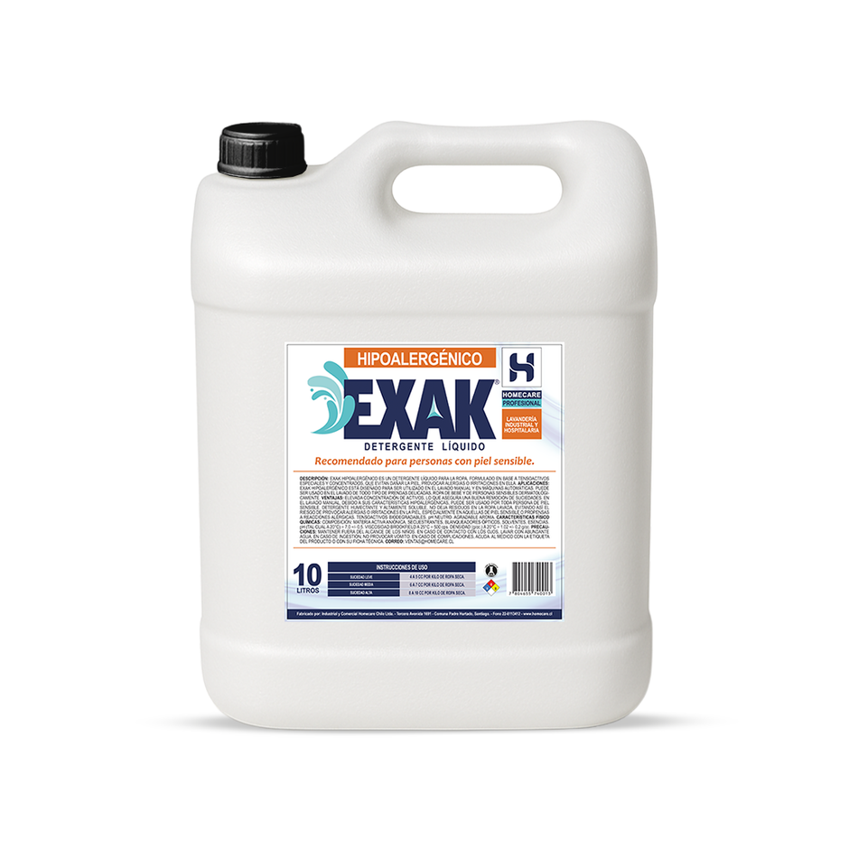DETERGENTE LÍQUIDO EXAK® HIPOALERGÉNICO [2 BIDONES DE 10 LTS ...